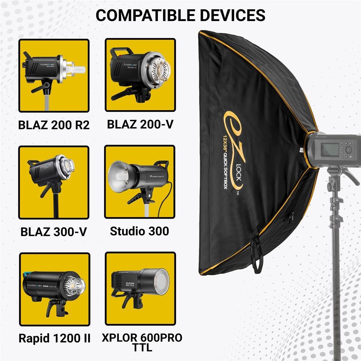 Softbox Glow EZ Lock – Caja de luz rectangular de 12 x 36 pulgadas